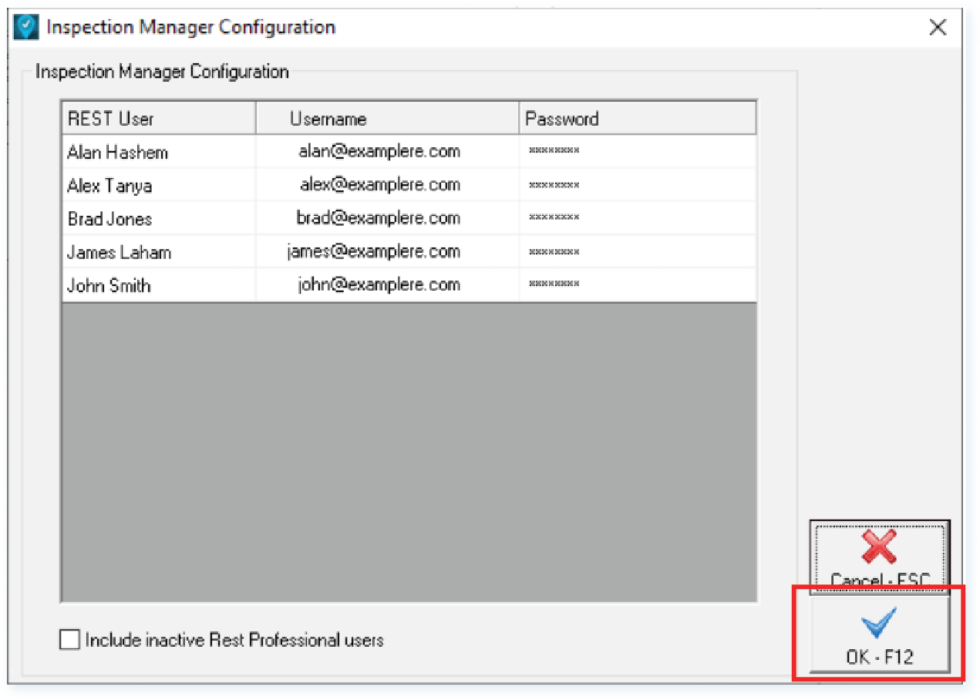 Rest Guide Login Issues - Inspection Manager